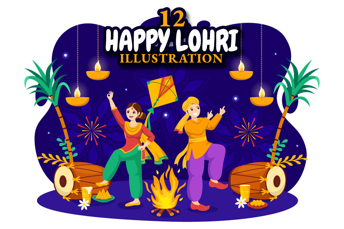 12 Happy Lohri Festival Illustration | Deeezy