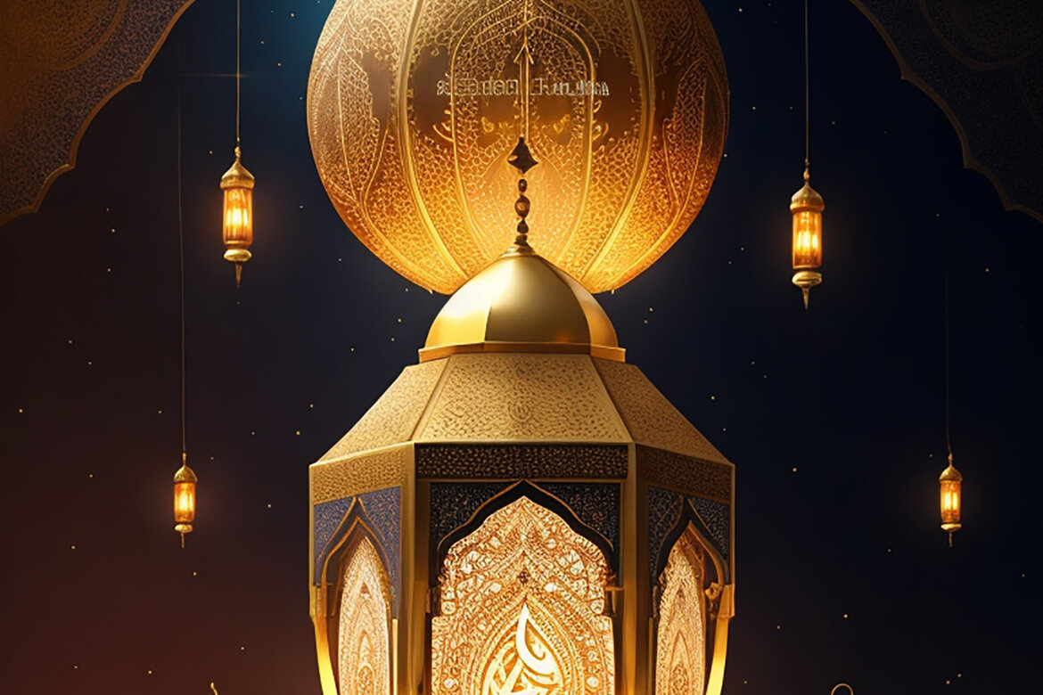 Crescent Moon Eid Mubarak Design And Lanterns Moon | Deeezy