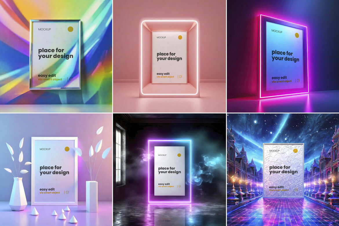 Illuminated Frame Poster Mockups | Deeezy