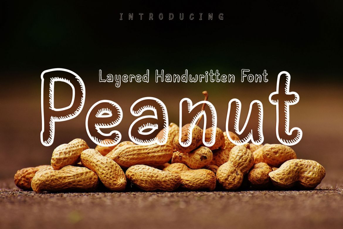 Peanut | Layered Handwritten Font | Deeezy