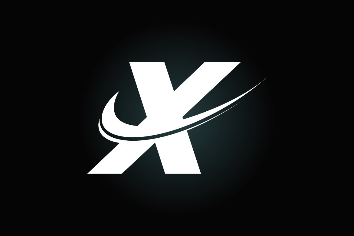 Initial letter with swoosh, black and white logo | Deeezy