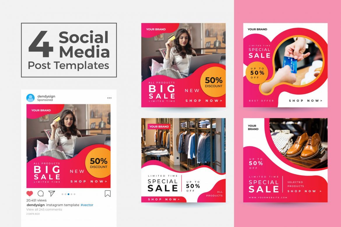 Instagram Social Media Post Templates Pack Vol 10 | Deeezy