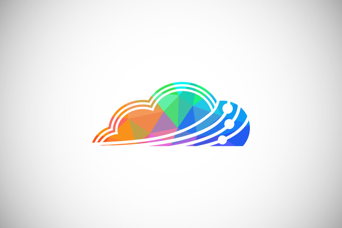 Polygonal low poly cloud computing logo | Deeezy