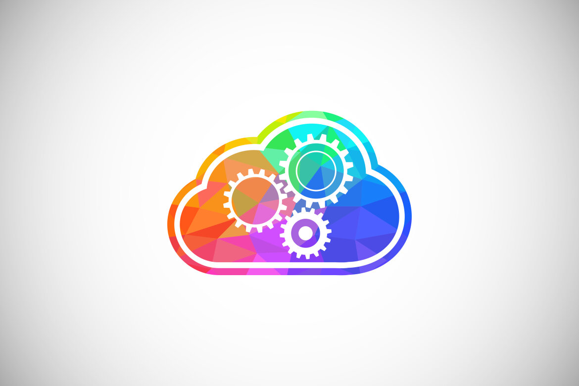 Polygonal low poly cloud computing logo | Deeezy