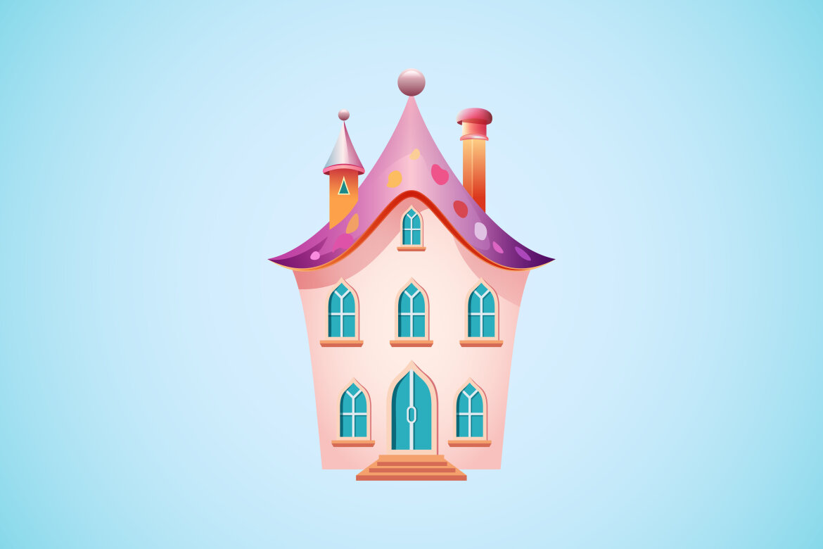 Funny Fairy House Vector Illustration. | Deeezy