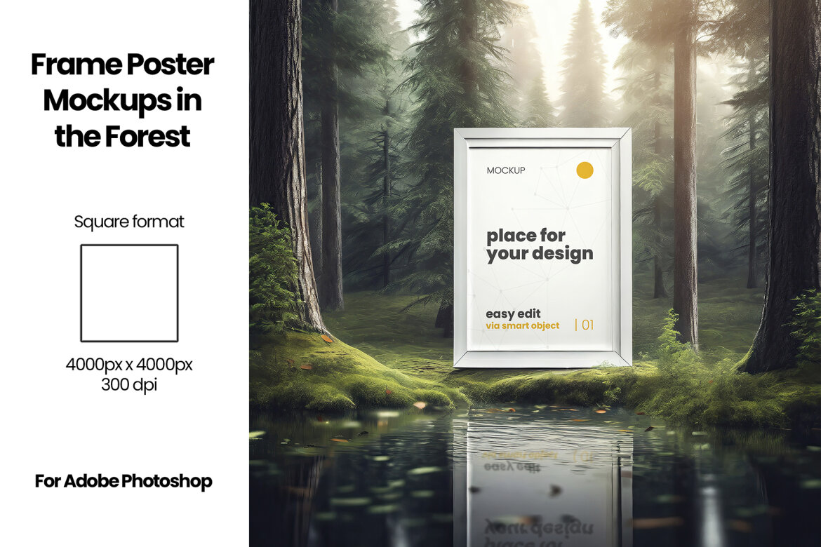 Frame Poster Mockups in the Forest | Deeezy