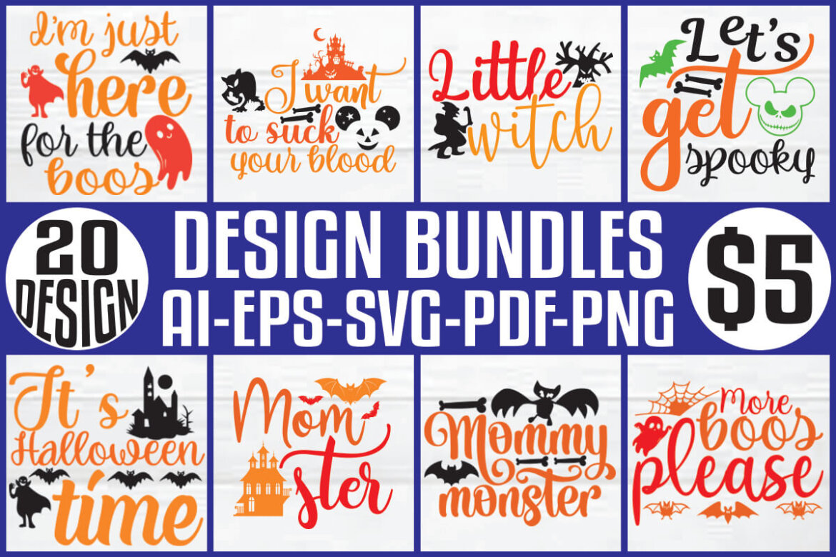 Halloween mega t-shirt design bundle | Deeezy