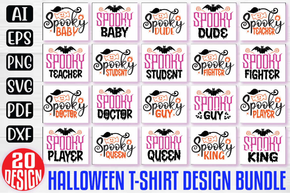 Halloween mega t-shirt design bundle | Deeezy