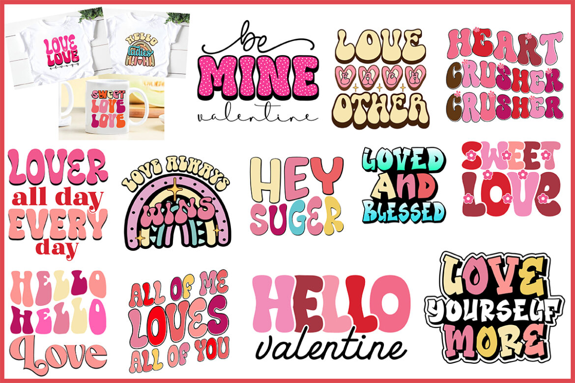 Retro Valentine's Day Design Bundle | Deeezy
