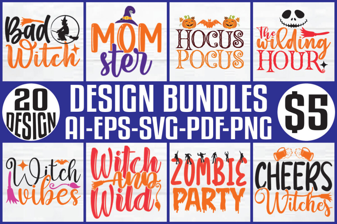Halloween mega t-shirt design bundle | Deeezy