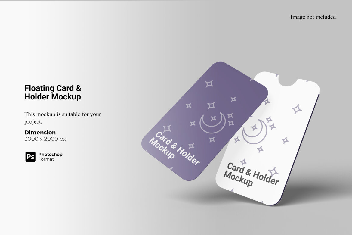 Floating Card & Holder Mockup | Deeezy