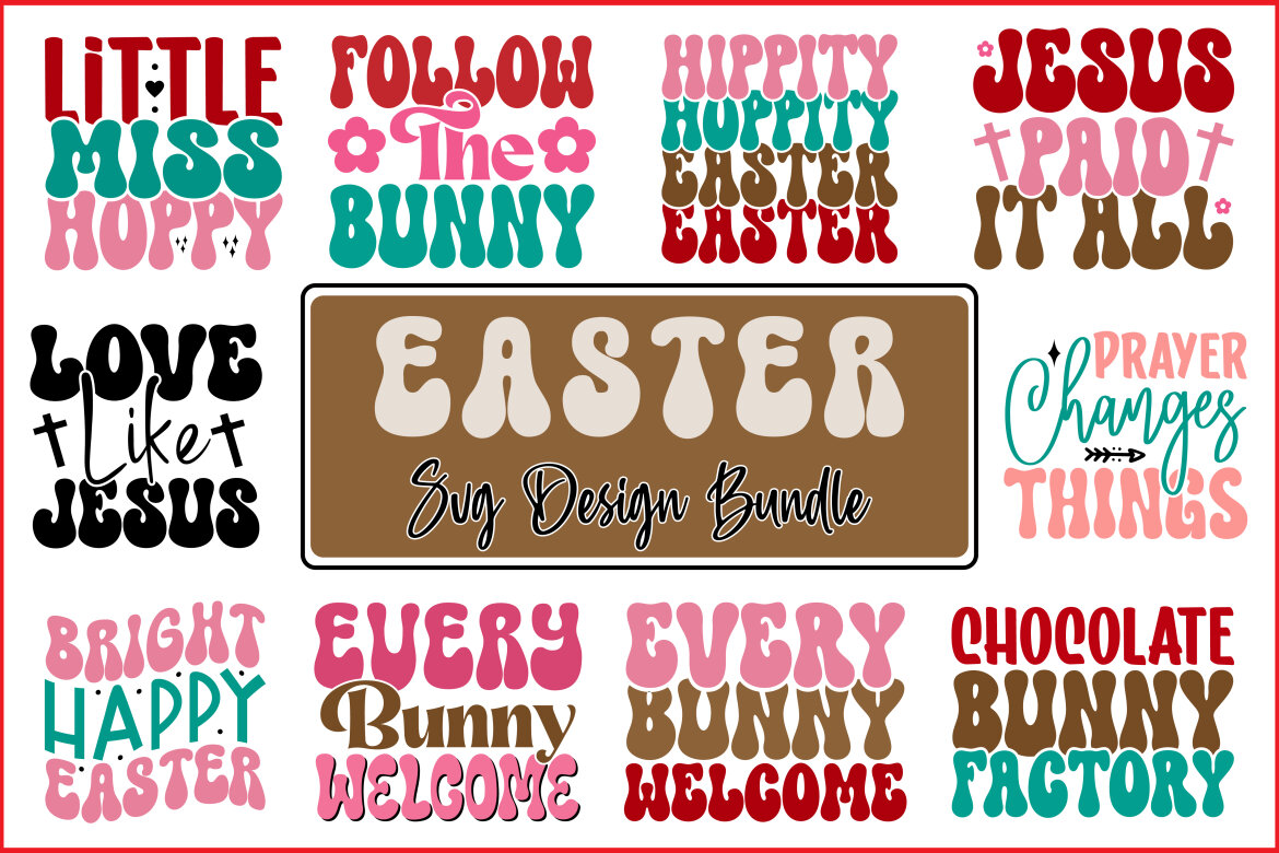 Happy Easter SVG Bundle. | Deeezy
