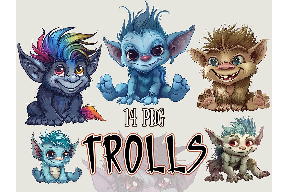 Funny Trolls PNG Bundle | Deeezy