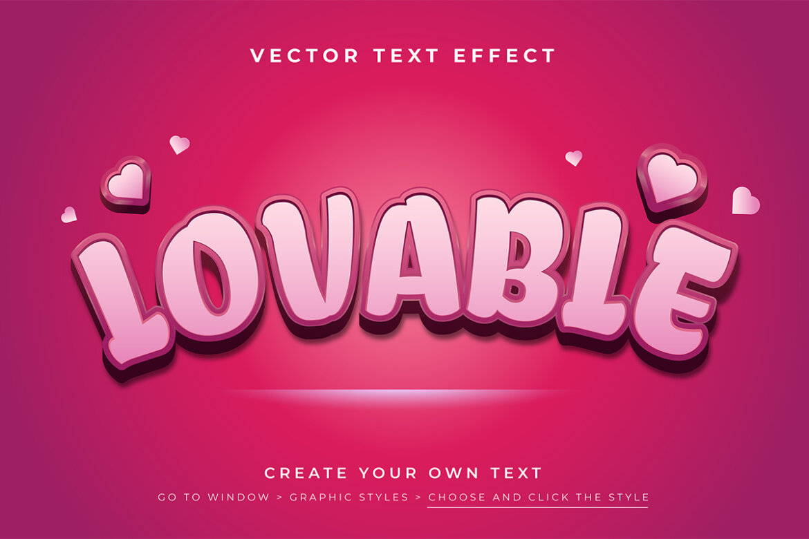 Vector Text Effect - Lovable | Deeezy