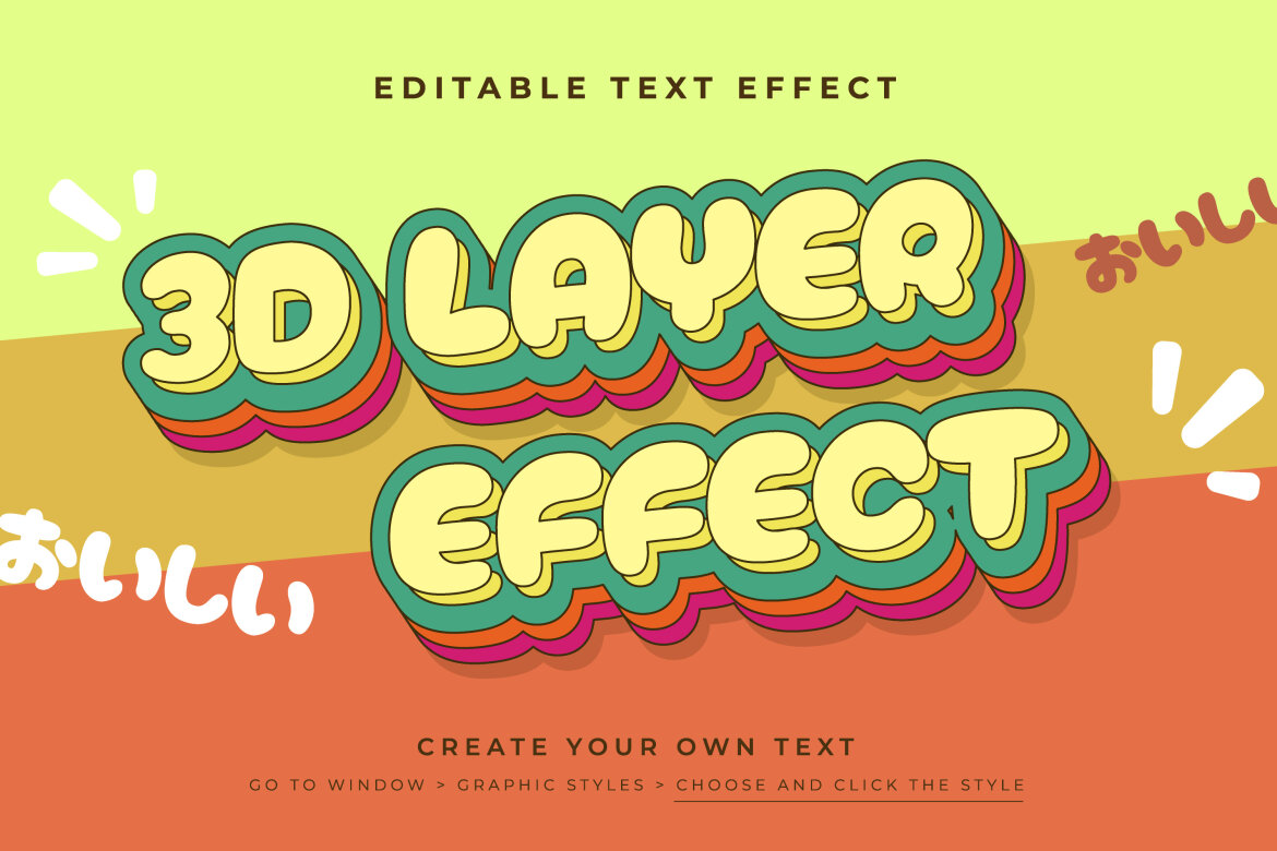 Vector Text Effect - 3D Layer Text | Deeezy