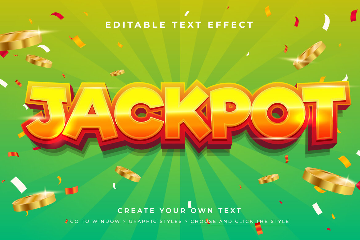 Vector Text Effect - 3D Jackpot Bonus | Deeezy
