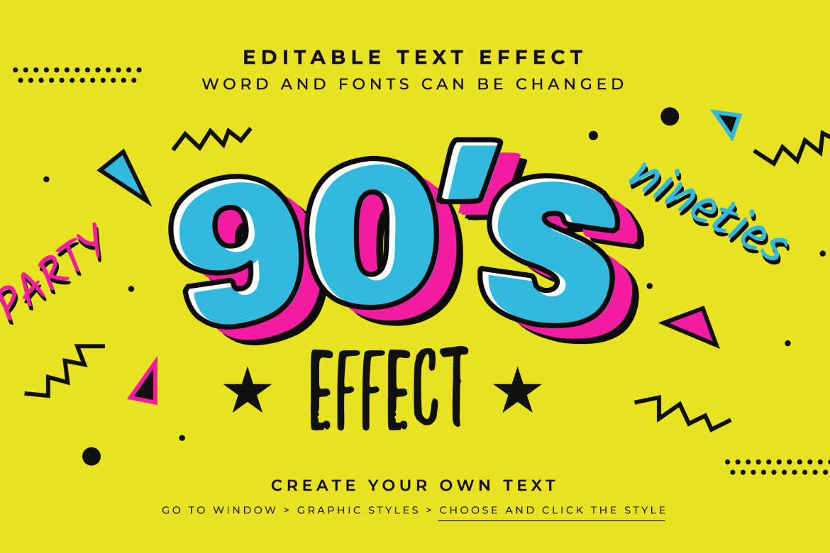 Vector Text Effect - Style 90s | Deeezy
