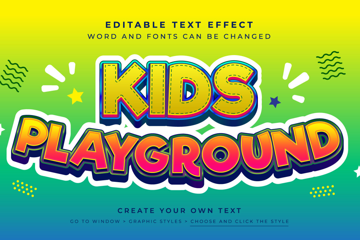 Vector Text Effect - Kids Fun Playground | Deeezy