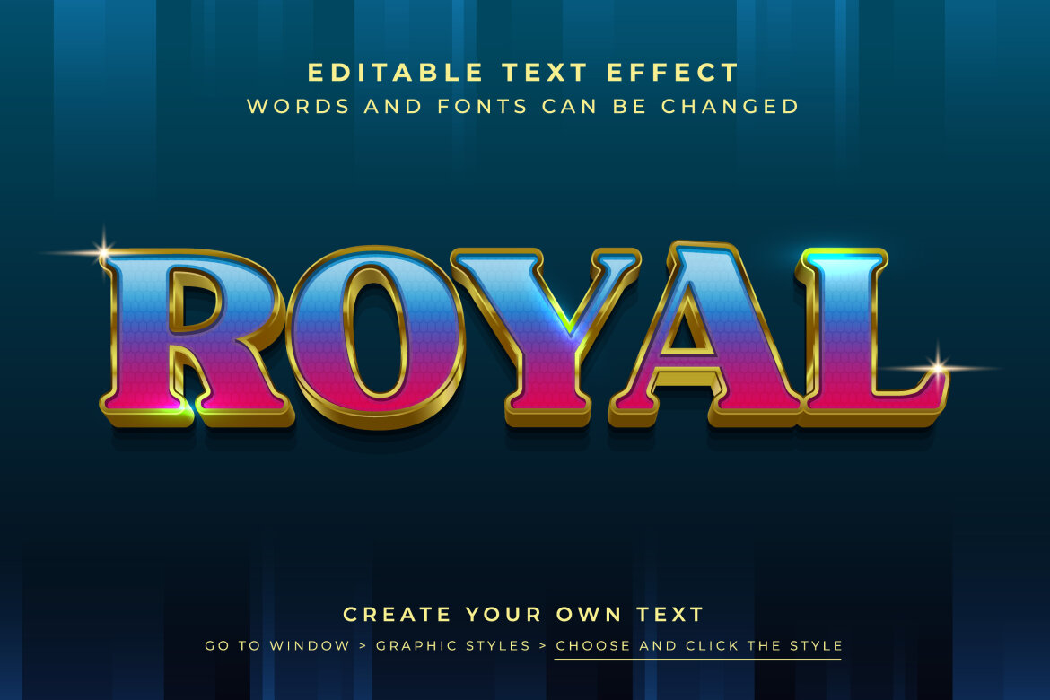 Vector Text Effect - 3D Shiny Gold Royal | Deeezy