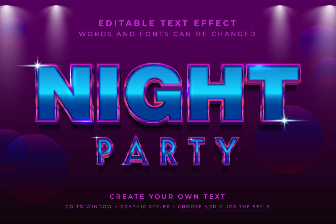 Vector Text Effect - Night Party Style | Deeezy