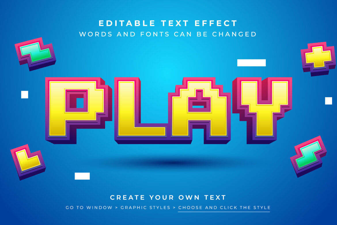 Vector Text Effect - Pixel Game Style | Deeezy