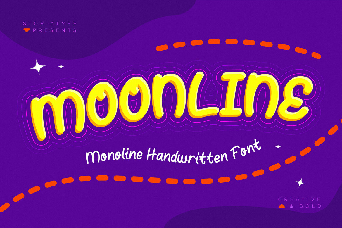 Moonline - Monoline Handwritten Font | Deeezy