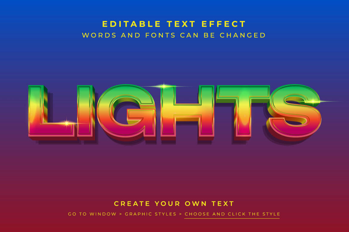 Vector Text Effect - 3D Colorful Spectrum | Deeezy