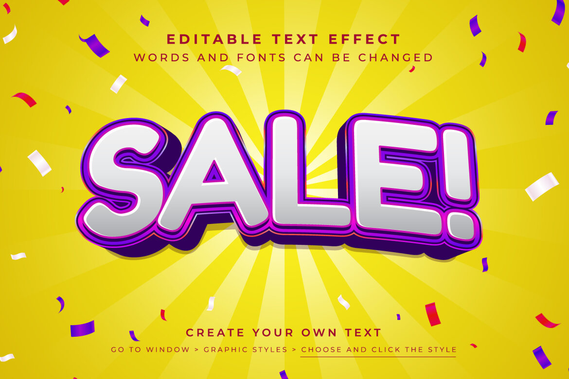 Vector Text Effect - 3D Sale Discount | Deeezy