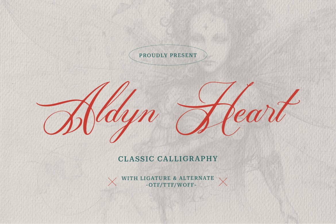 Aldyn Heart | Calligraphy Font | Deeezy