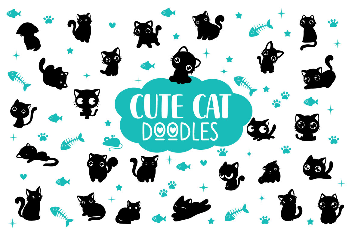 Cute Cat Doodles Font | Deeezy