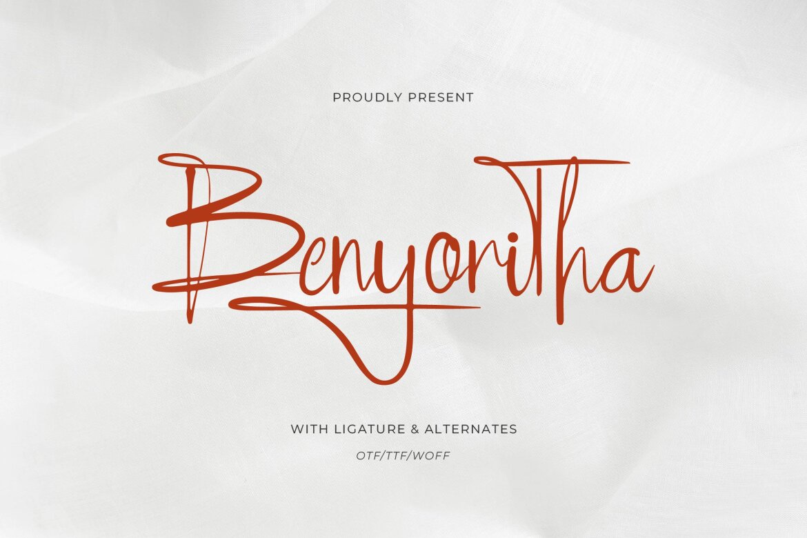 Benyoritha | Handwritten Script Font | Deeezy