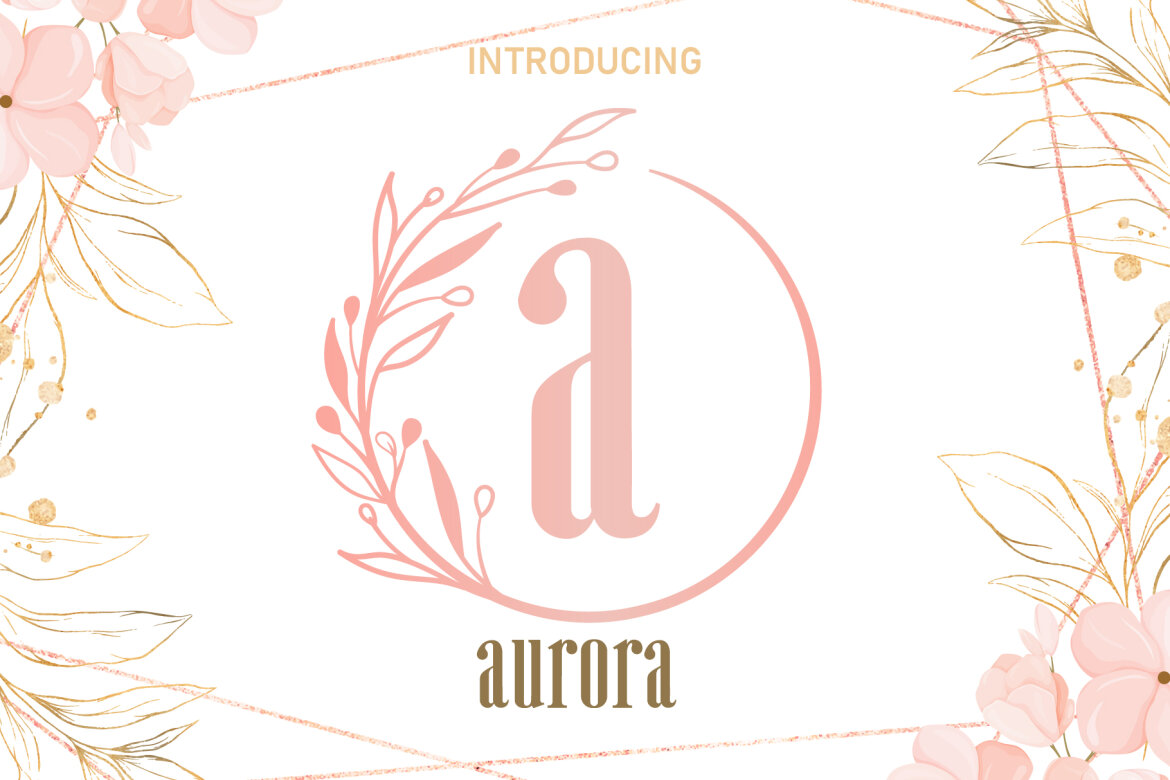 Aurora Leaf Circle Monogram Fonts | Deeezy