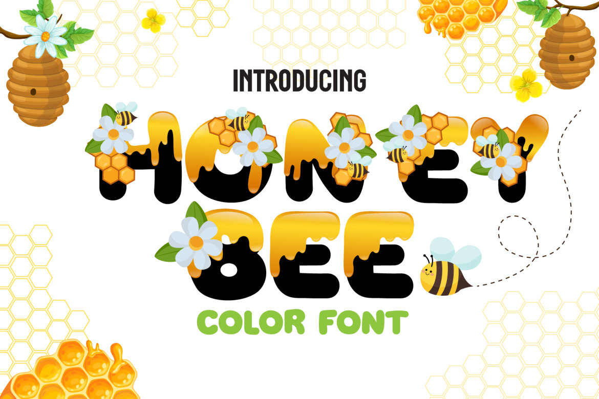 Honey Bee Color Fonts | Deeezy