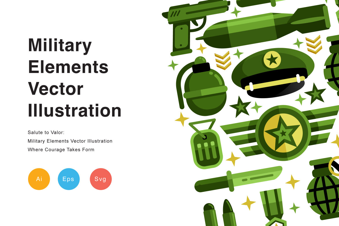 Military Elements Vector Illustration | Deeezy