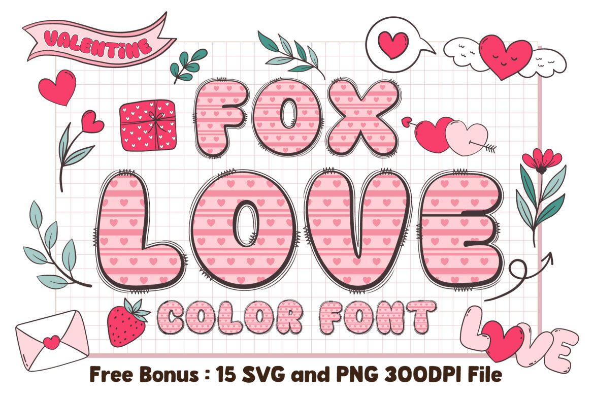 Fox Love Color Font | Deeezy