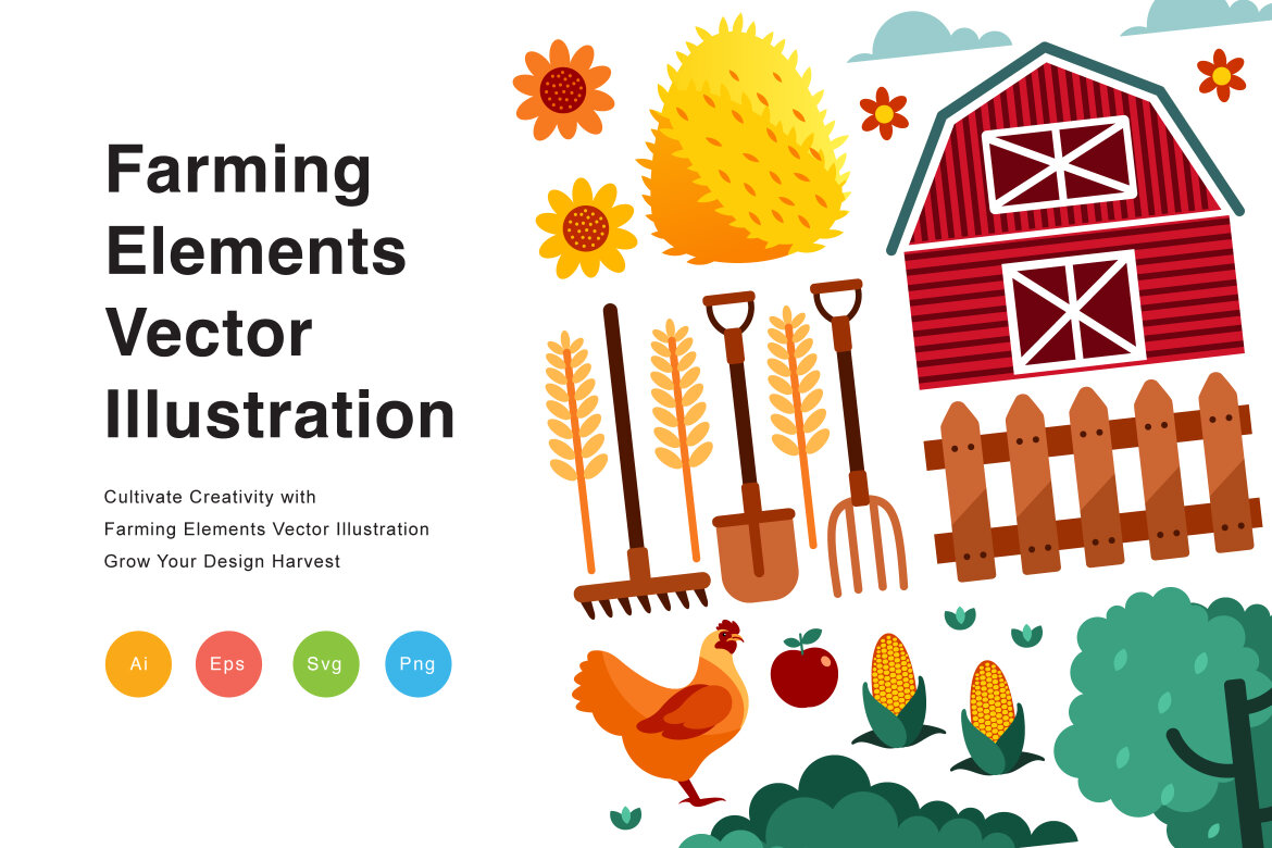 Farming Elements Vector Illustration | Deeezy