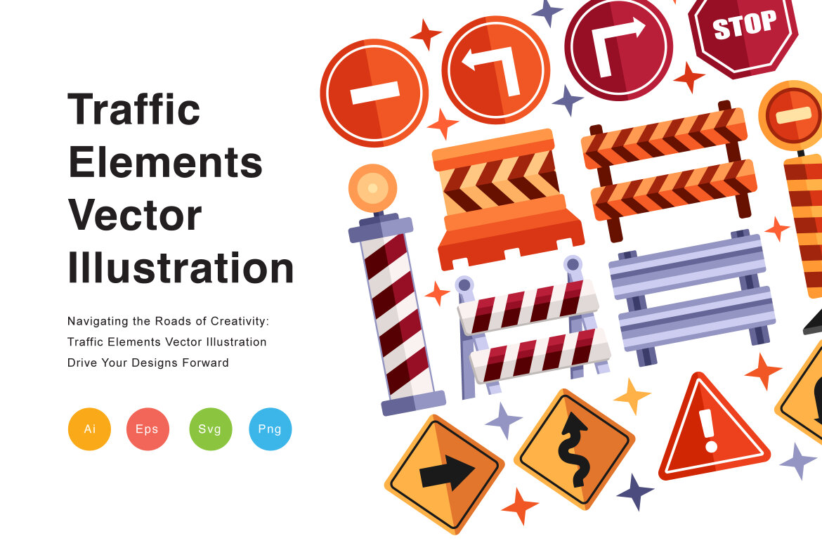 Traffic Elements Vector Illustration | Deeezy
