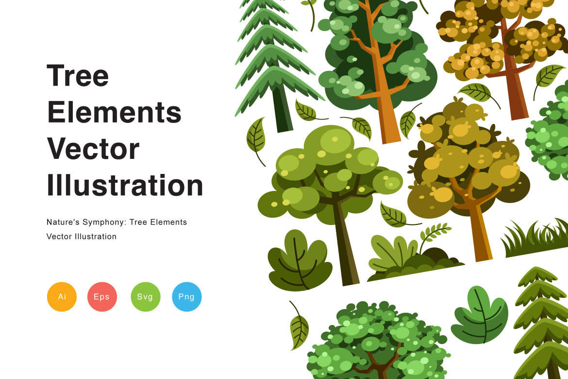 Tree Elements Vector Illustration | Deeezy