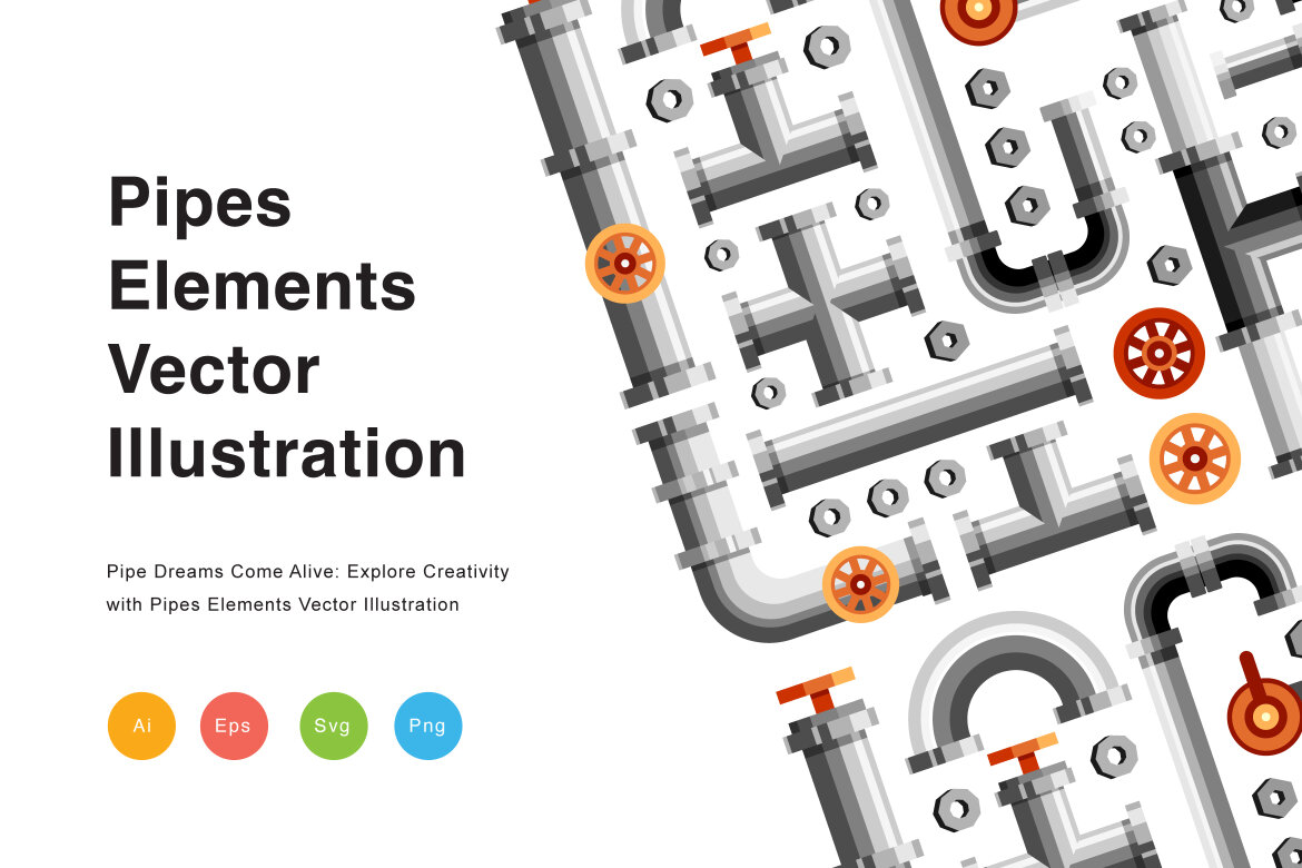 Pipes Elements Vector Illustration | Deeezy