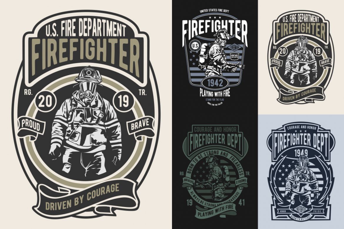 Firefighter Badge Design Set | Deeezy