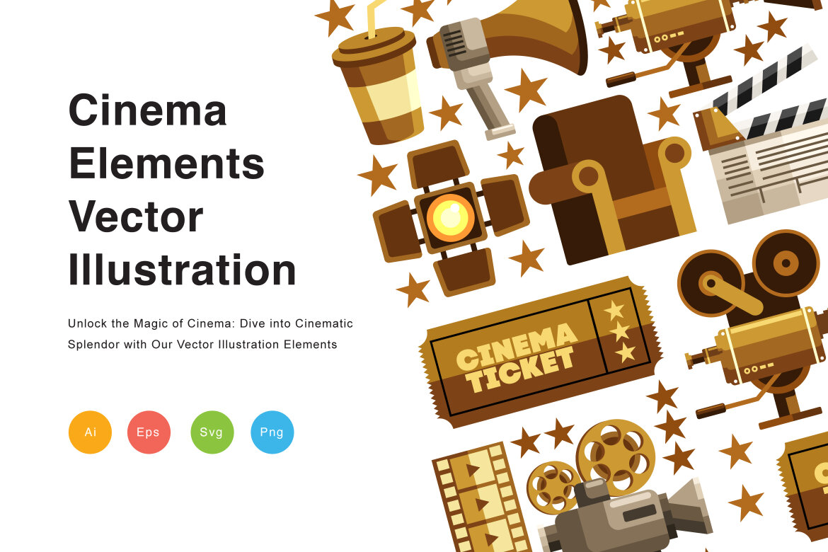 Cinema Elements Vector Illustration | Deeezy