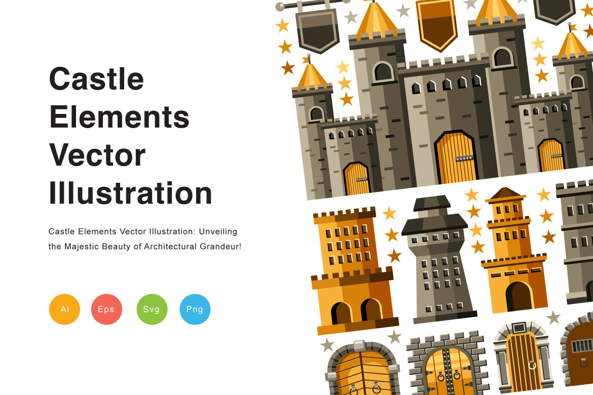 Castle Elements Vector Illustration | Deeezy