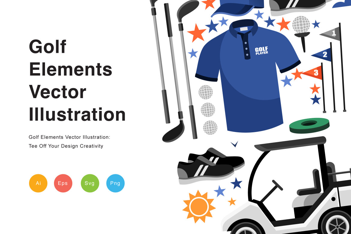 Golf Elements Vector Illustration | Deeezy