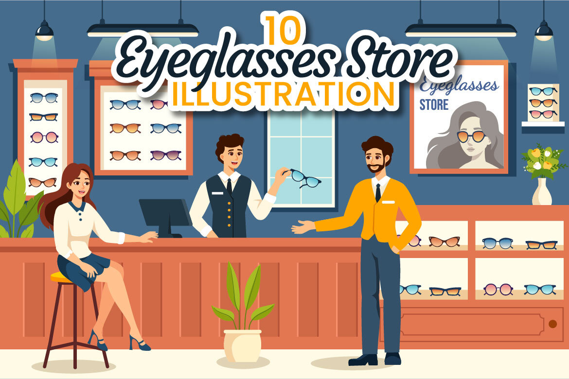 10 Eyeglasses Store Illustration | Deeezy