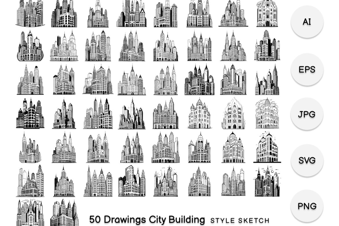 Drawings City Building Element Black | Deeezy