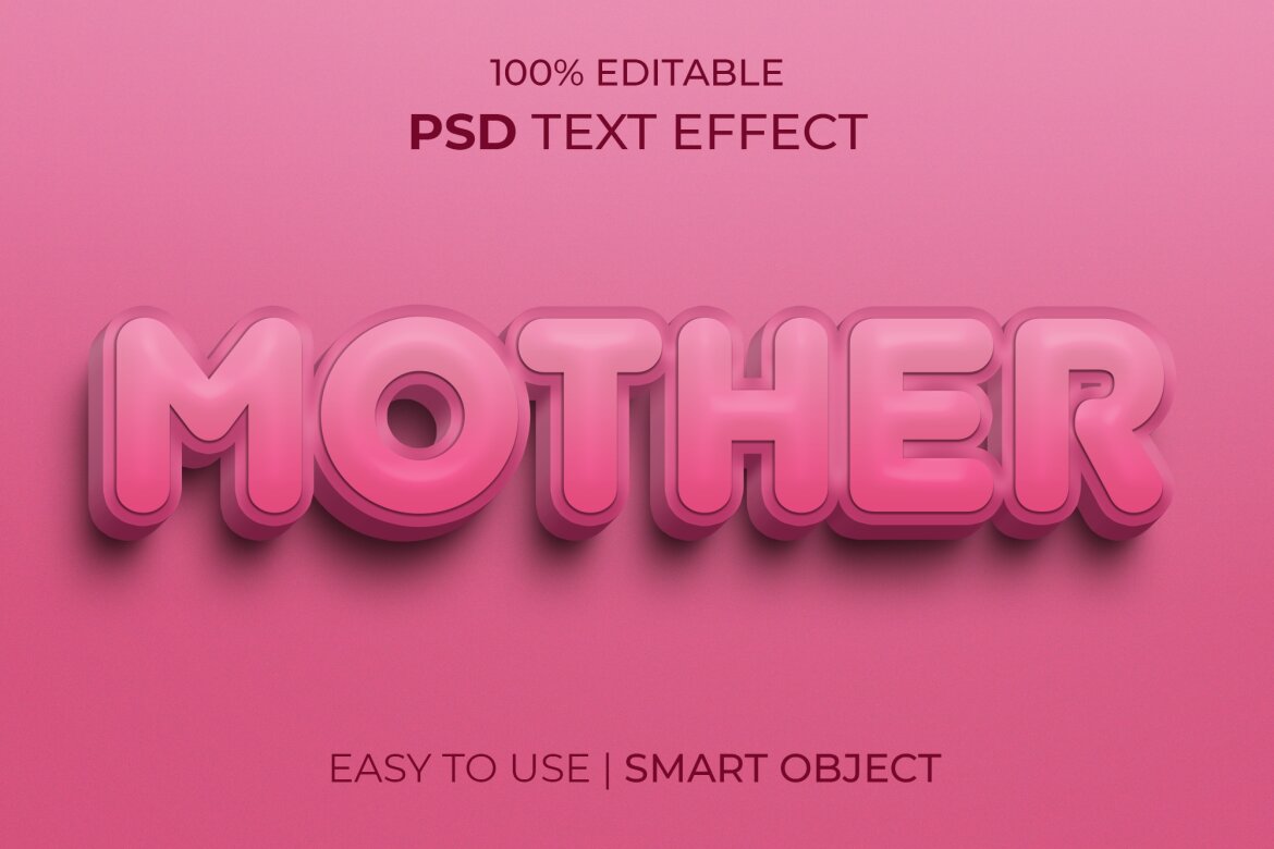 3d mother editable psd text effect style (2) | Deeezy