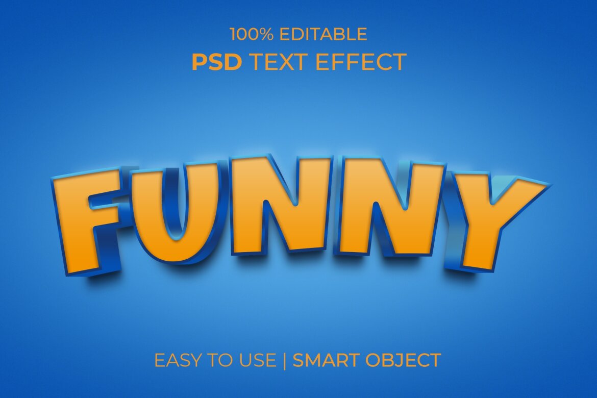 funny 3d editable psd text effect style style 12 | Deeezy