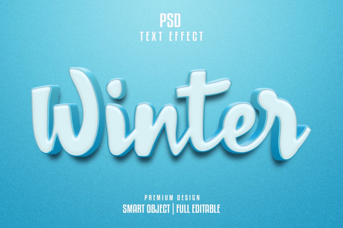 Editable winter style text effect | Deeezy