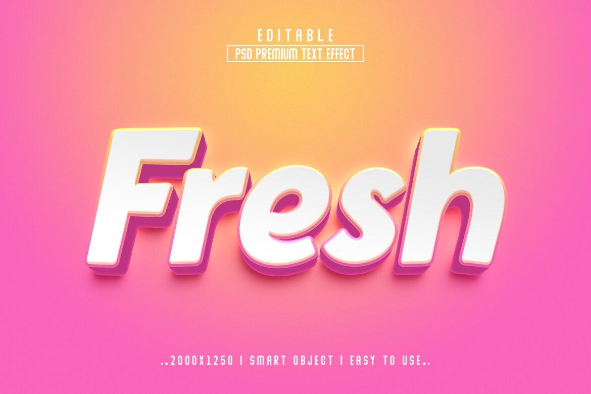 new style 3D editable PSD text effect (4) | Deeezy