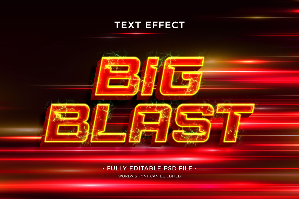 Big Blast Editable Premium 3d Psd Text Effect (4) | Deeezy